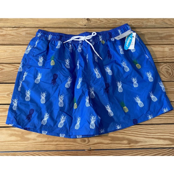 Tsla | Swim | Nwt Tsla Pineapple Swim Shorts Size 2xl Mens Blue | Poshmark